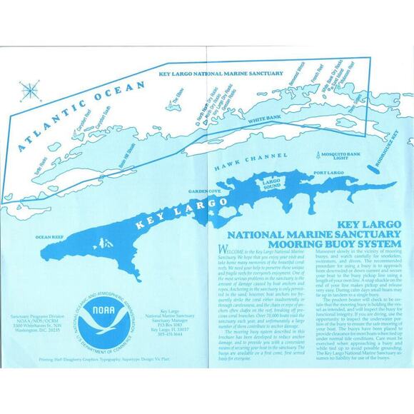 None | Accents | Vintage Key Largo Fl National Marine Sanctuary Mooring ...